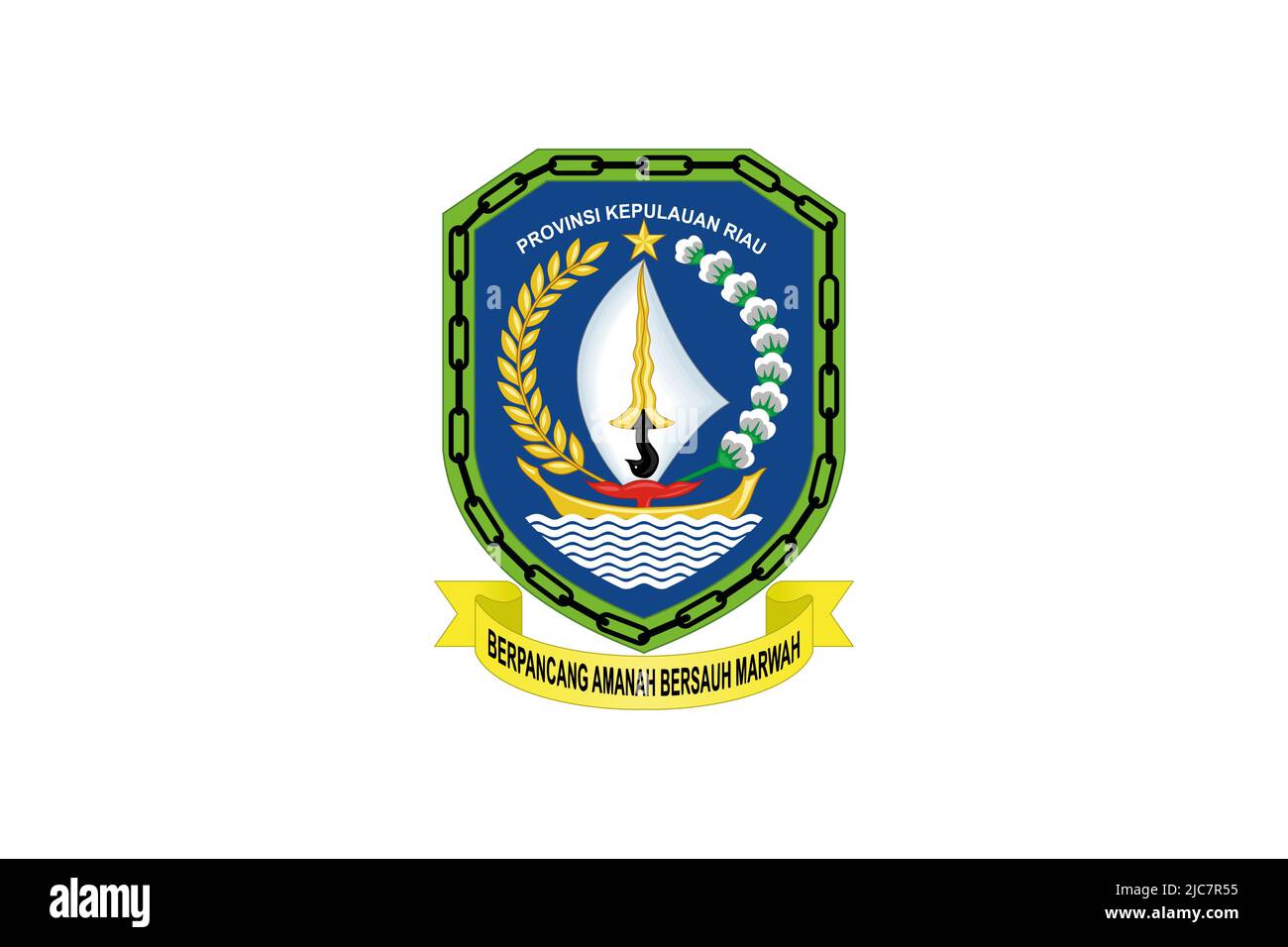 Top view of flag Riau Islands Indonesia. Indonesian travel and patriot ...