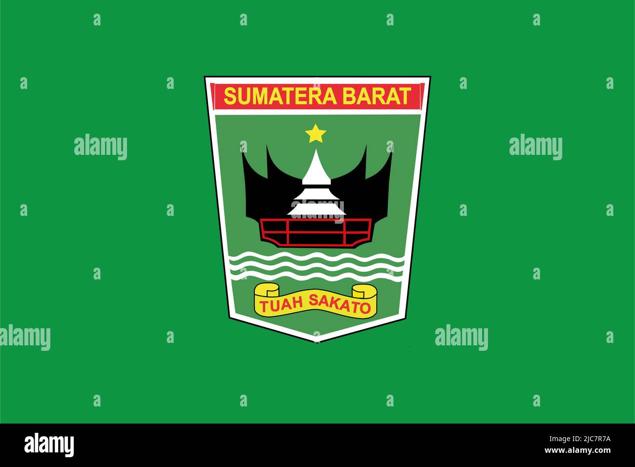 Top view of flag West Sumatra Indonesia. Indonesian travel and patriot ...