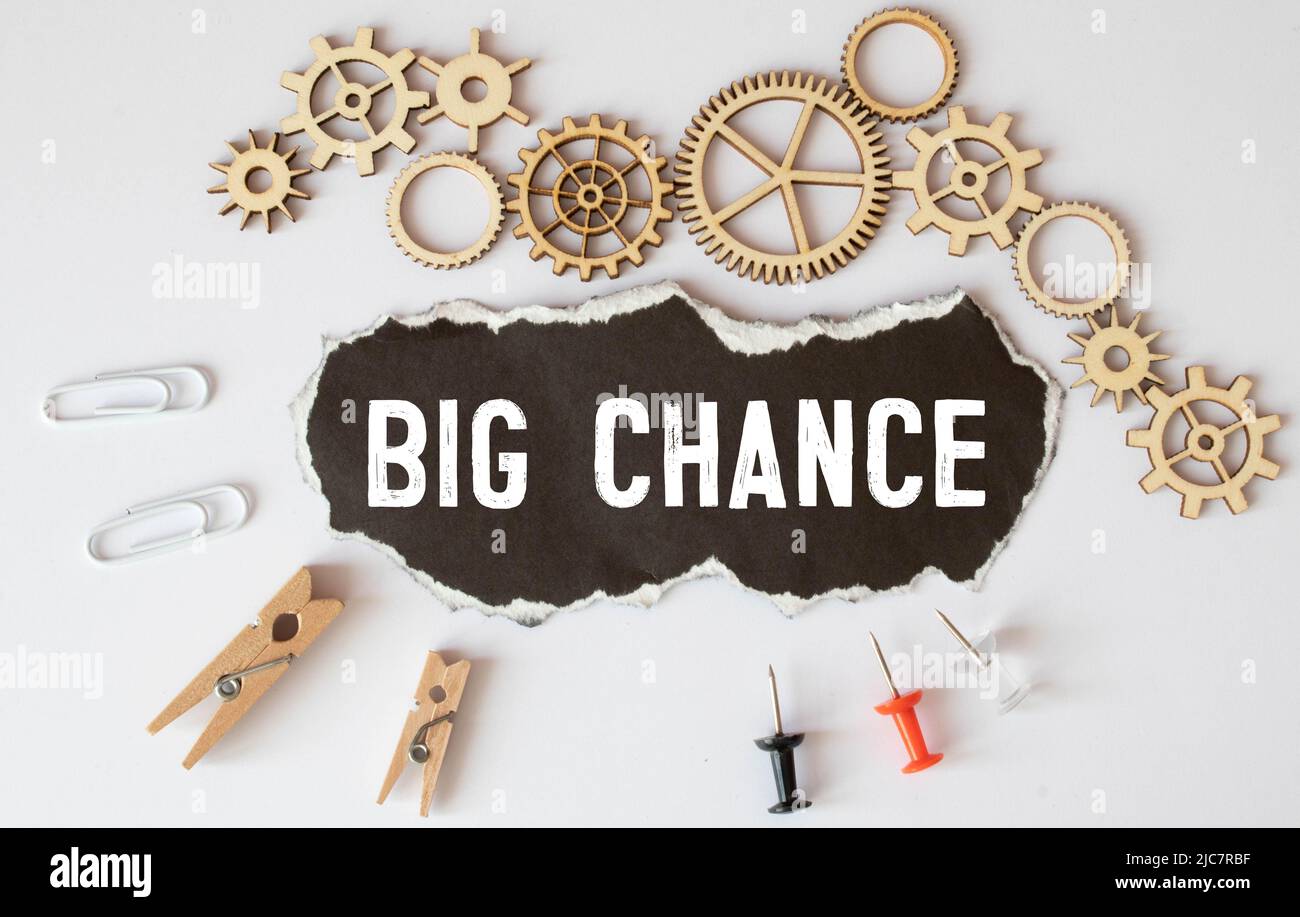 text BIG CHANCE on black background Stock Photo - Alamy