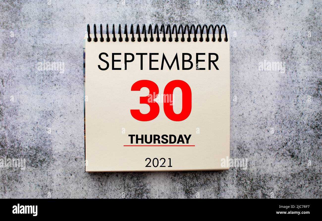 September, Number 30 on white paper note Stock Photo - Alamy
