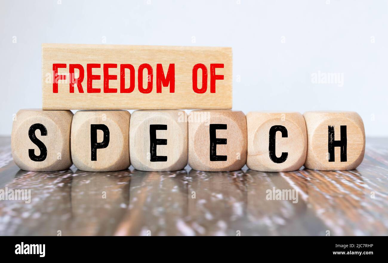 FREEDOM OF SPEECH, text on white paper on yellow background Stock Photo ...