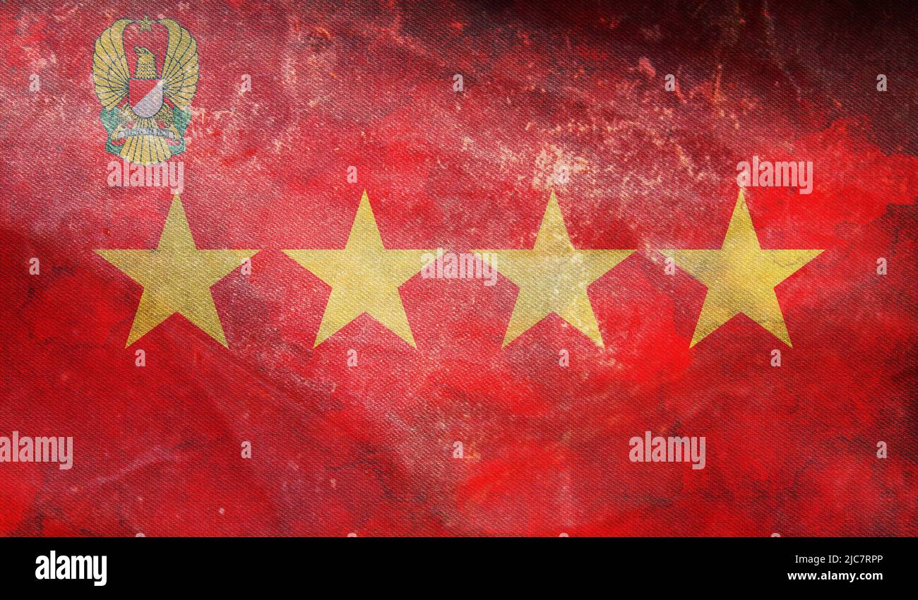 Top view of retro flag Army jenderal Indonesia with grunge texture ...