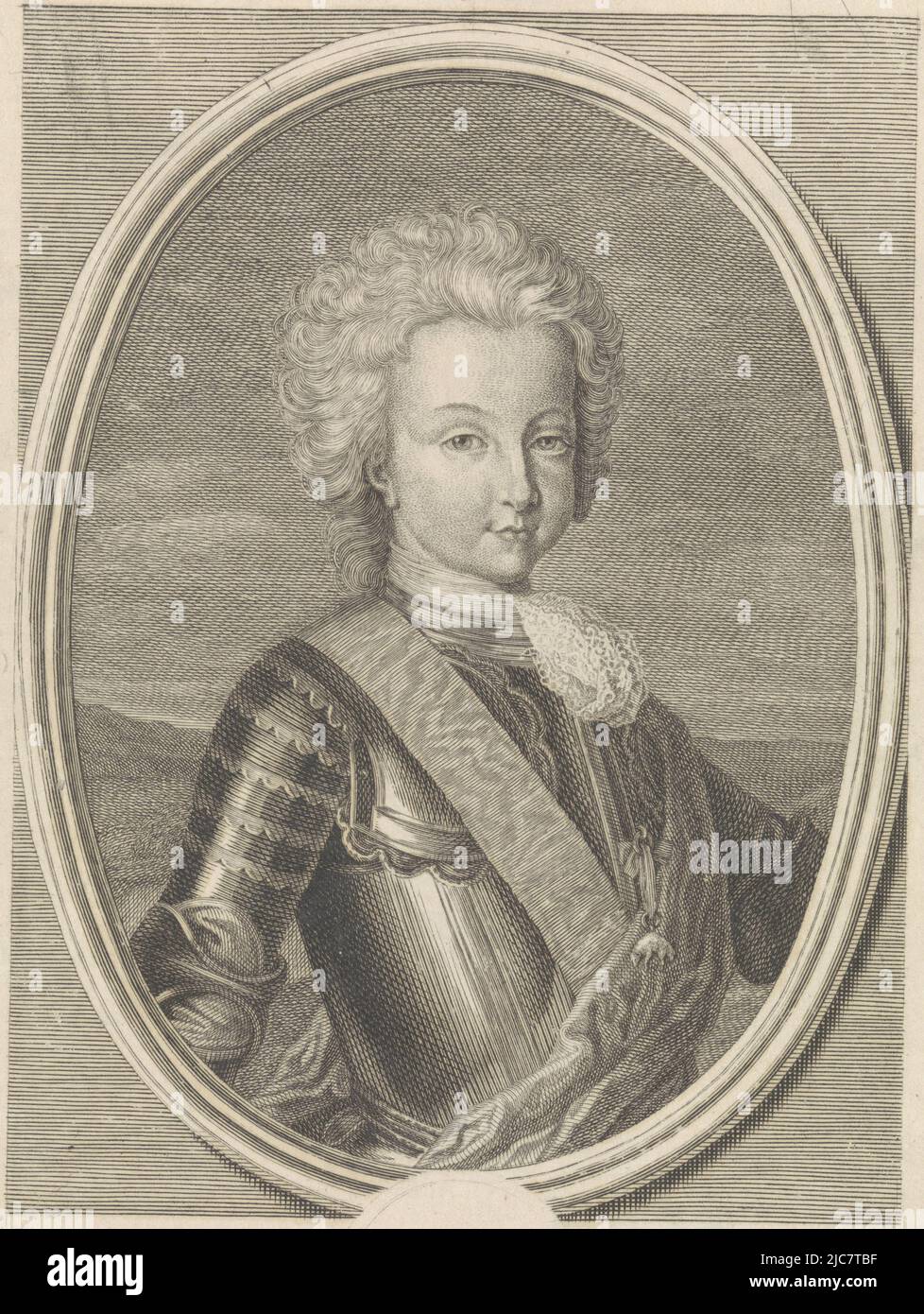 Portrait of Louis I, Prince of Asturias, print maker: Bernard Picart ...