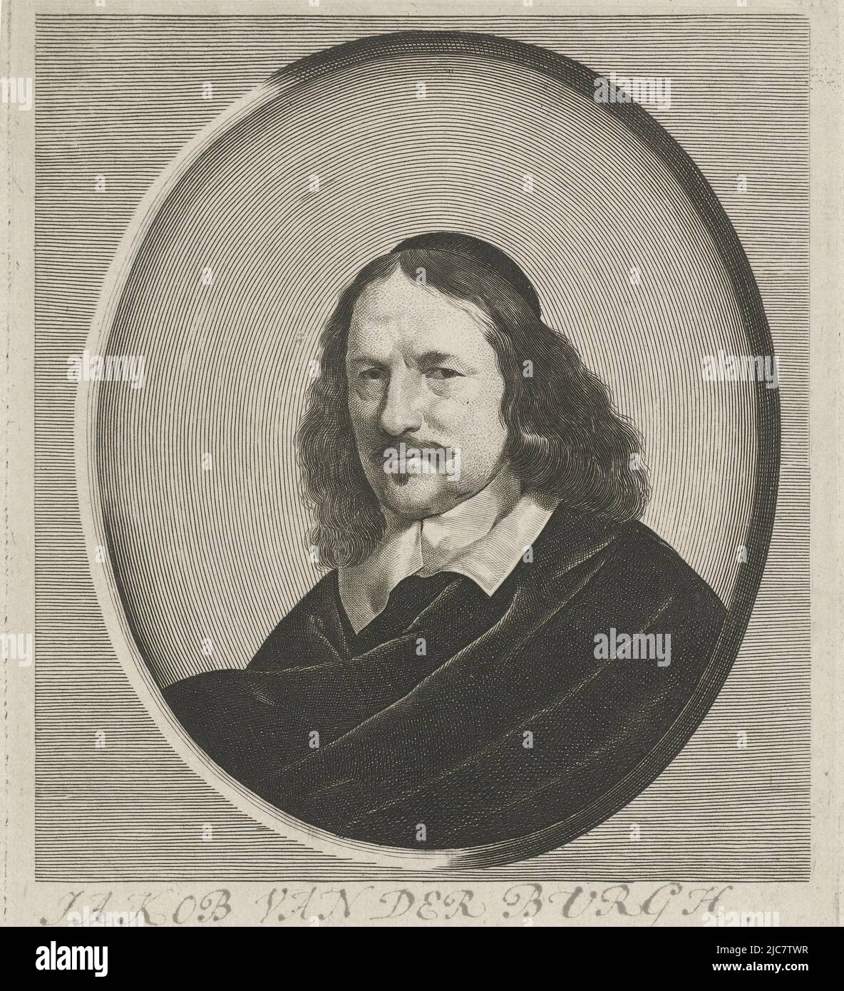 Bust to the left of Jacob van der Burgh in an oval. Portrait of Jacob ...