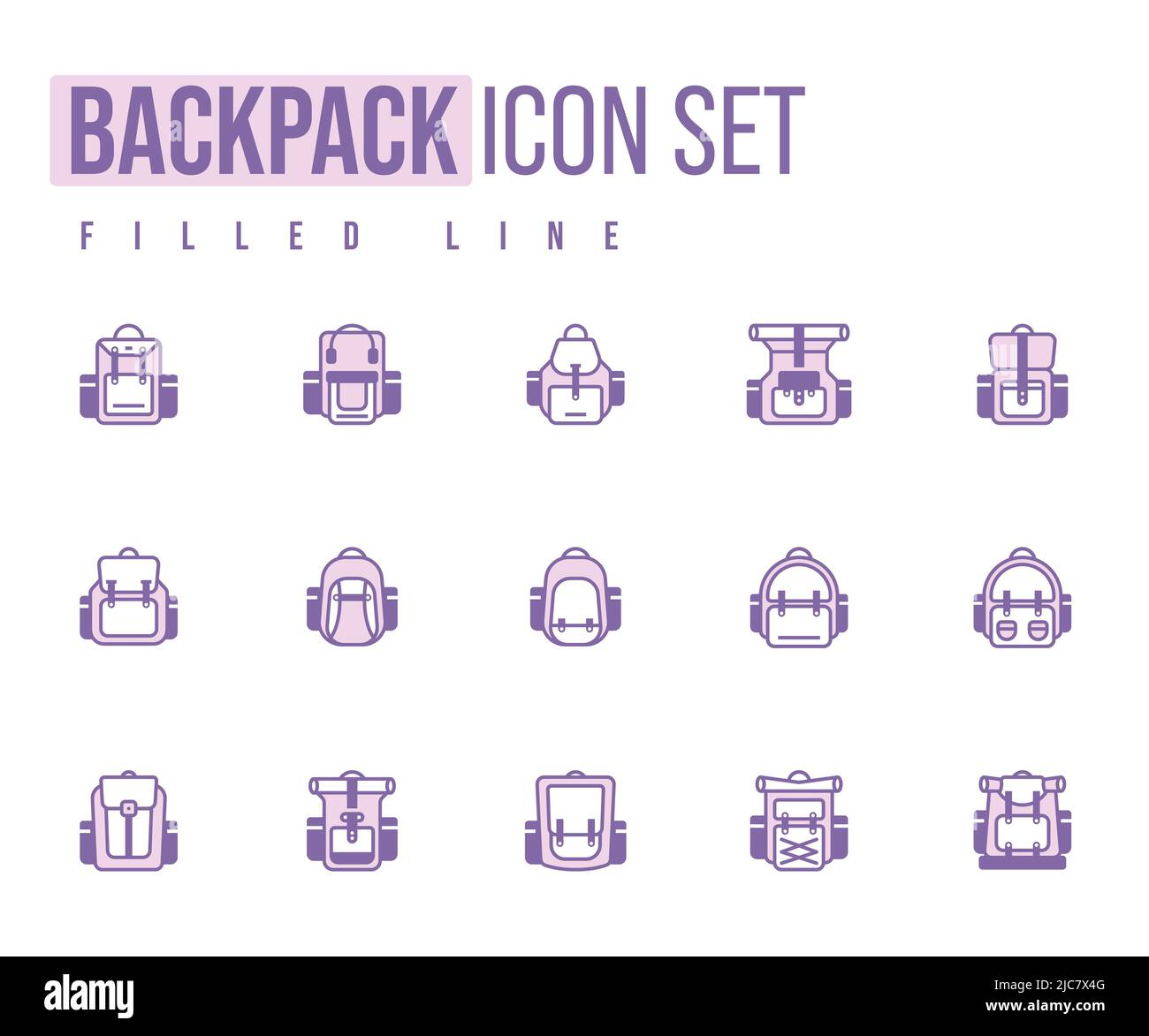 Simple Set of Backpack Related Vector Line Icons. linear style sign for ...