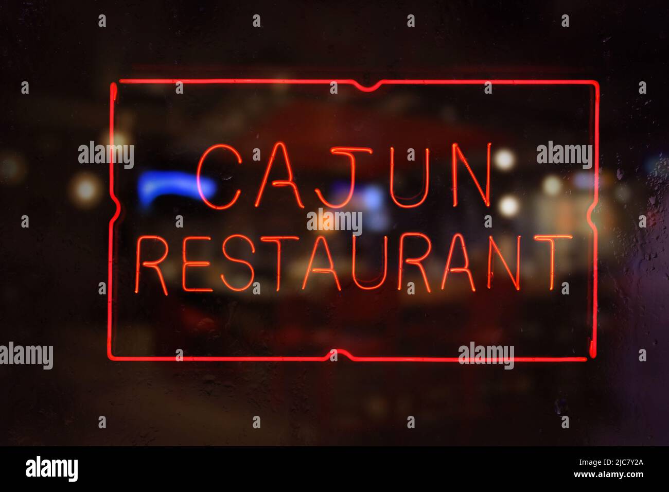 Vintage Cajun Restaurant Neon Sign A Style of American Food Stock Photo ...