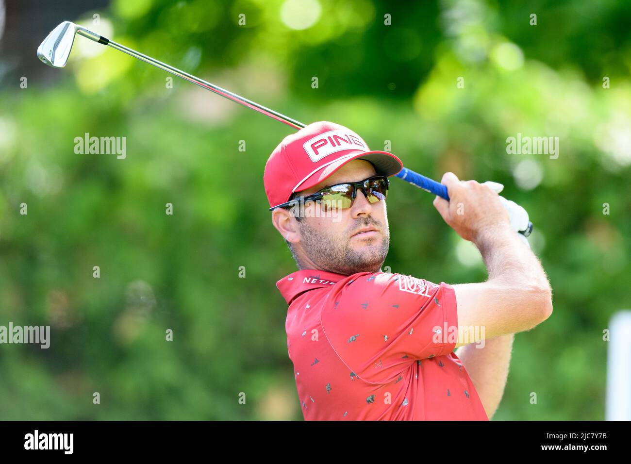 ETOBICOKE, ON - JUNE 10: Corey Conners plays his shot during the second ...