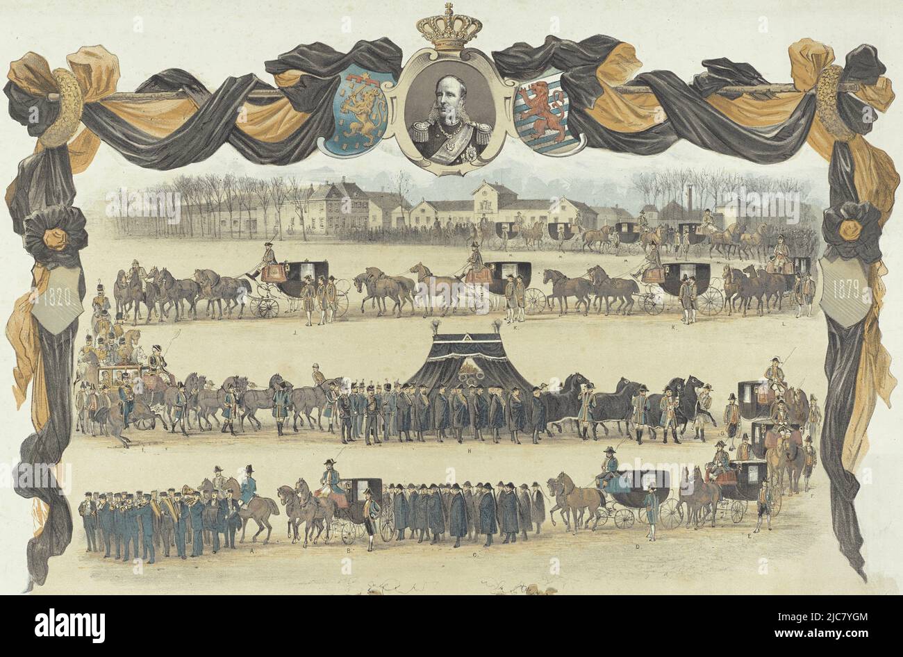 Funeral of Prince Henry the Navigator in Delft, January 25, 1879. The ...