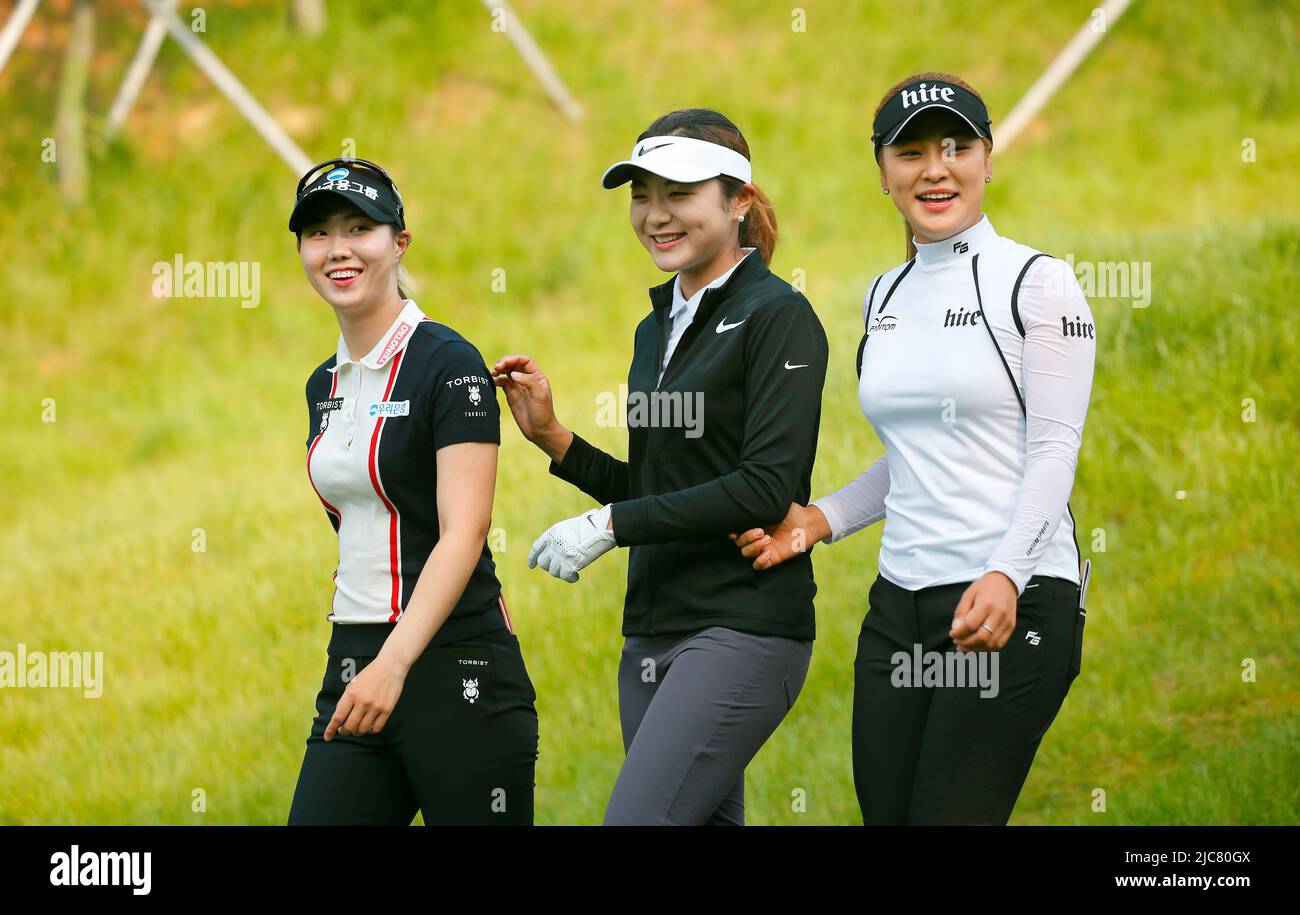 Seoul, South Korea. 10th June, 2022. (L-R) Kwon Seo-Yeon, Sohn Ye-Been, Yoon Ina (KOR), June 10 ...