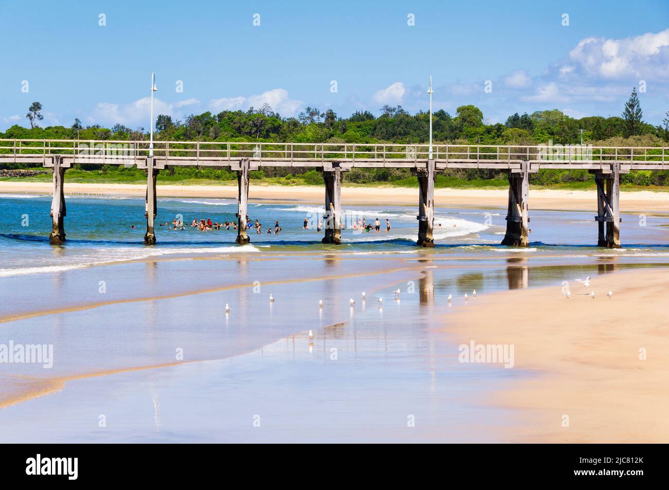 The old timber jetty and the secluded Jetty Beach - Coffs Harbour, NSW ...