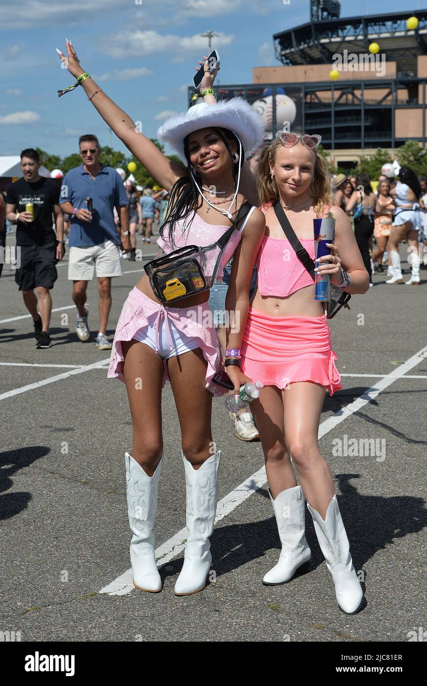 Fans dressed in colorful outfits attend day one of The Governor’s Ball ...