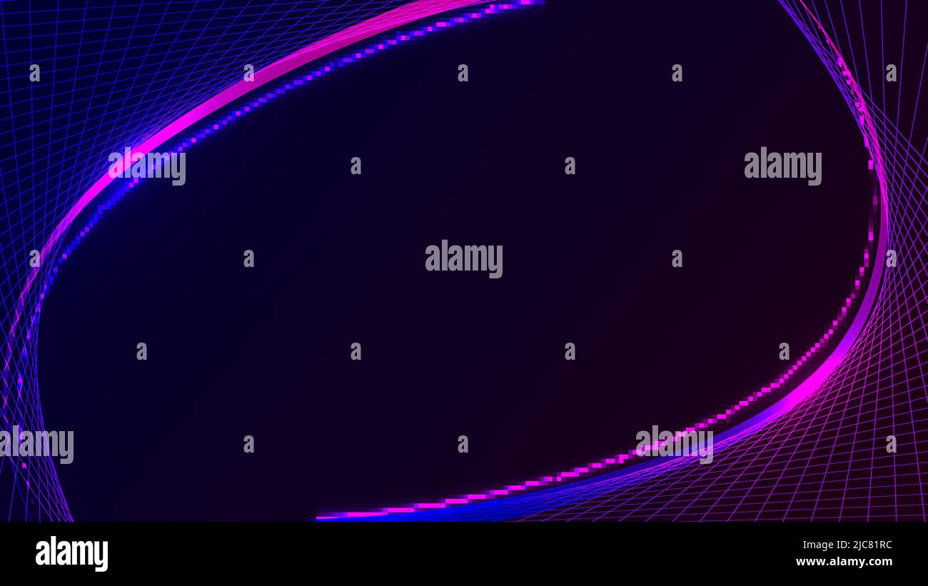 Abstract technology template blue and pink grid lines with neon ...