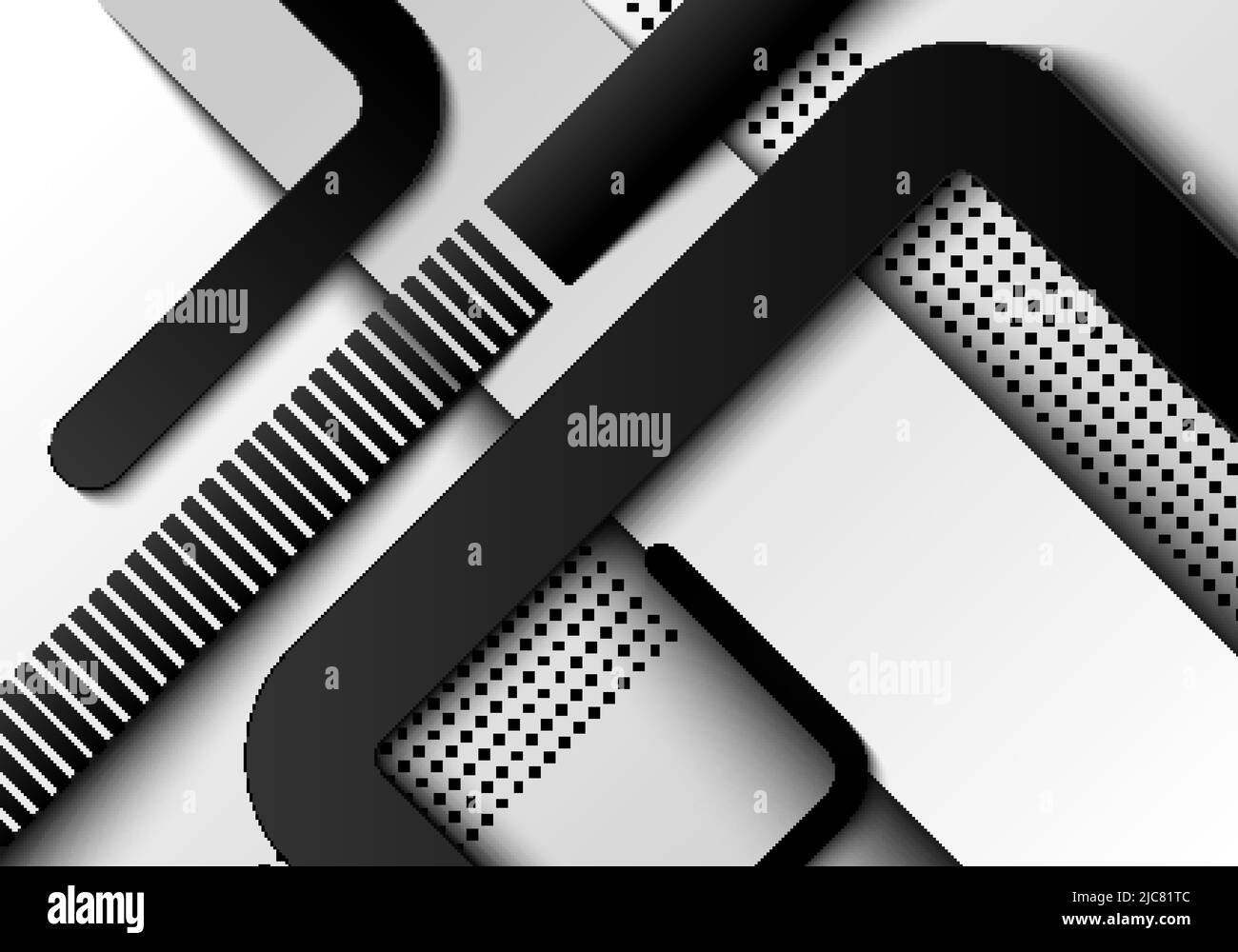 Black and white geometric square line elements graphic design ...