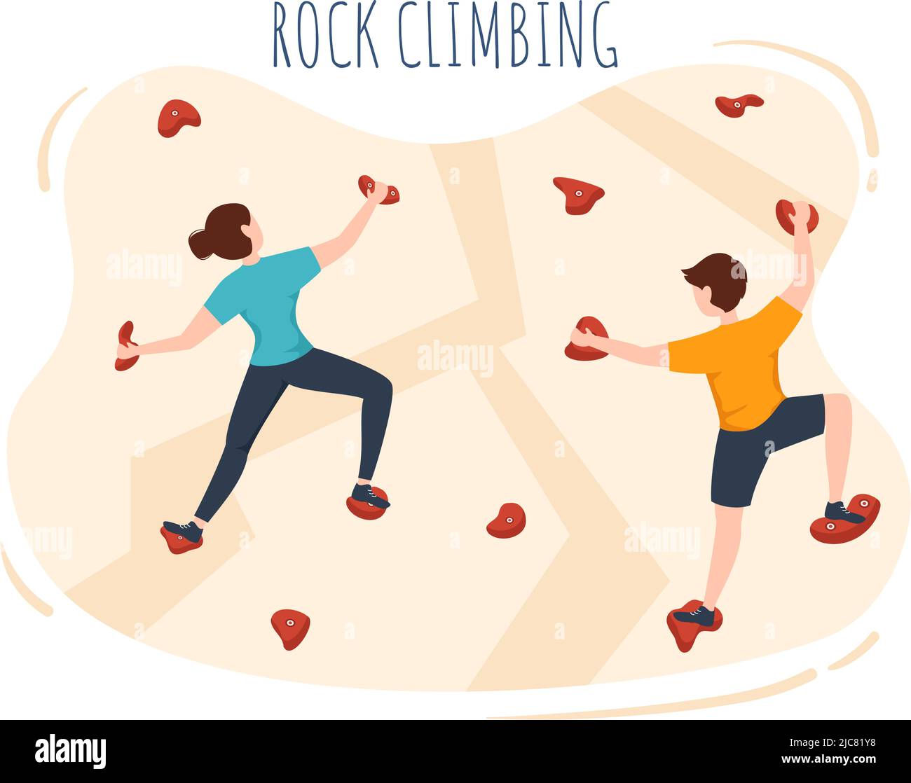 Rock Climbing with Climber Climbs Wall of Extreme Sportsmen and ...