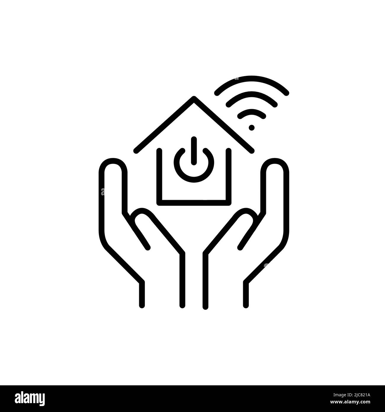 Secure smart home system. Pixel perfect, editable stroke line icon ...