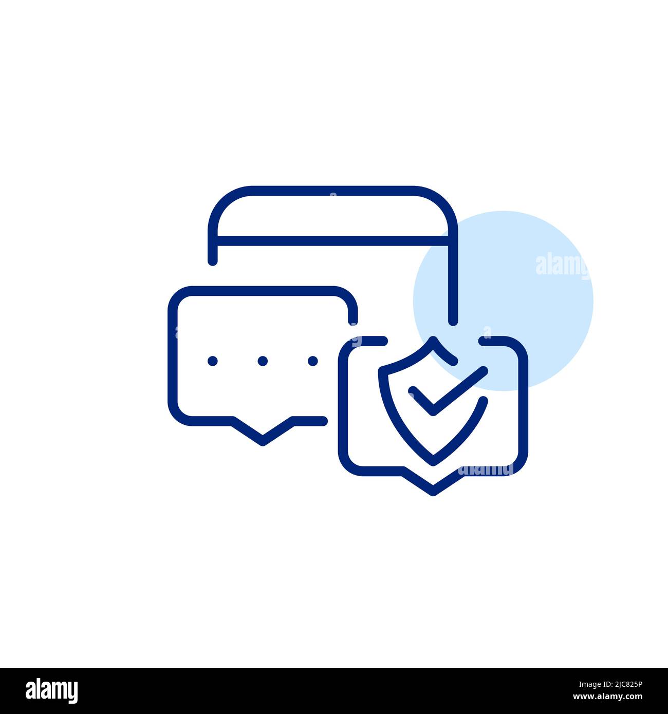 Security approved message on smartphone. Pixel perfect, editable stroke ...