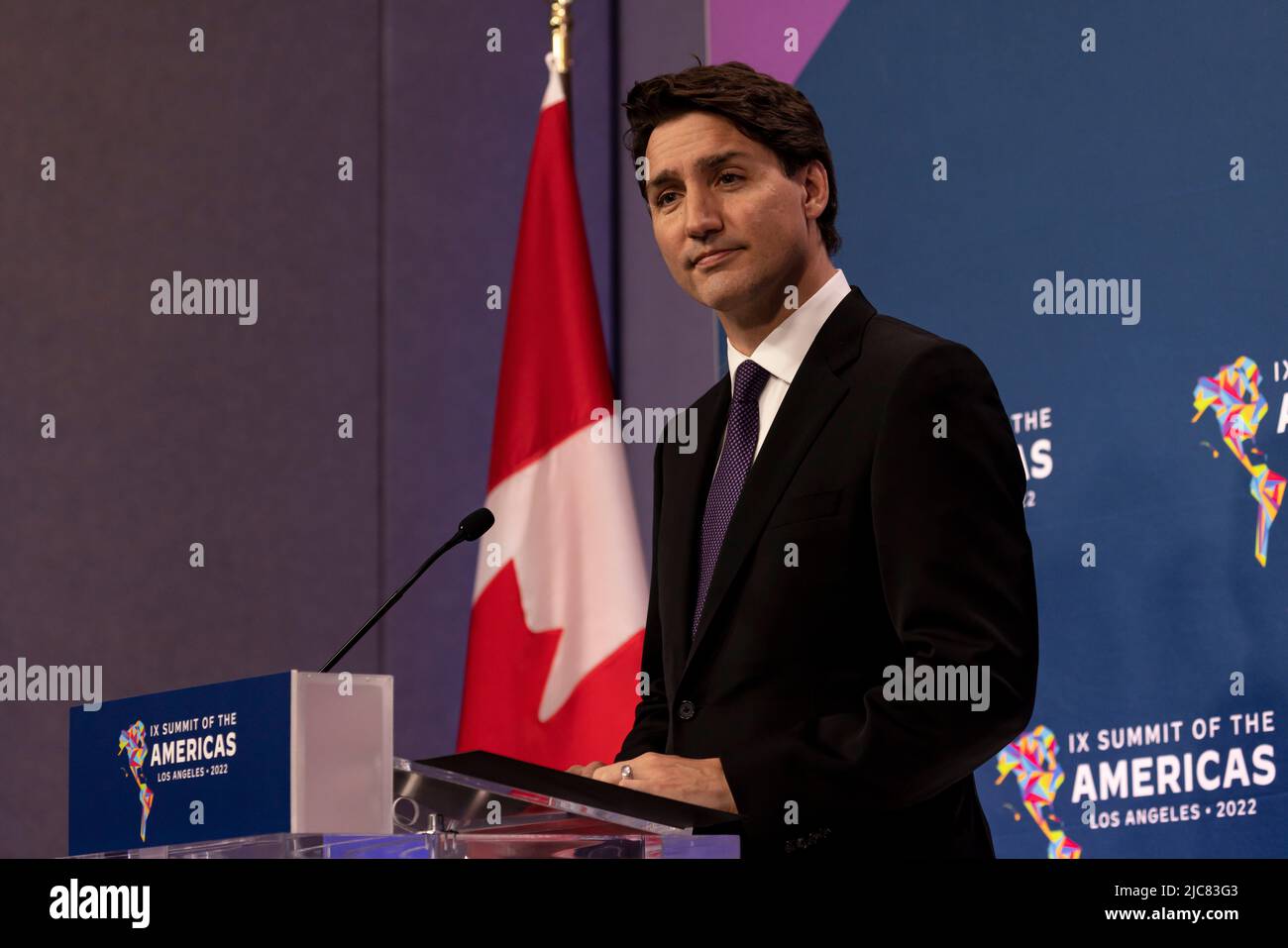 Summit of the Americas conference. Justin Trudeau, Prime Minister of ...