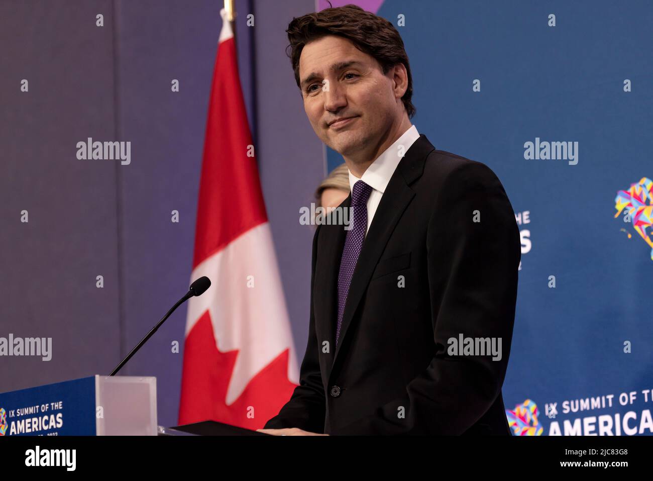 Summit of the Americas conference. Justin Trudeau, Prime Minister of ...