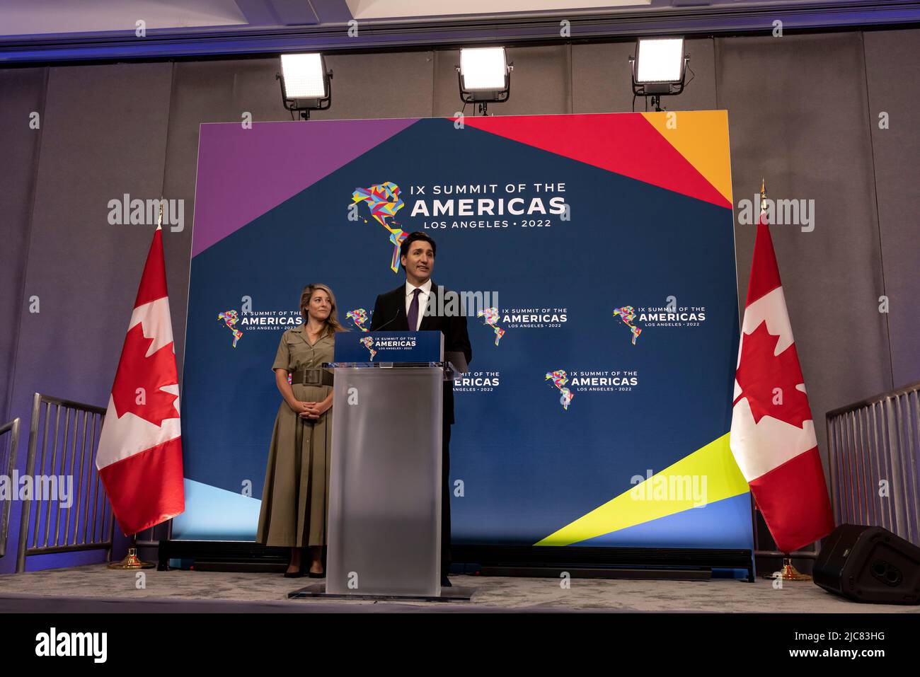 Summit of the Americas conference. Justin Trudeau, Prime Minister of ...
