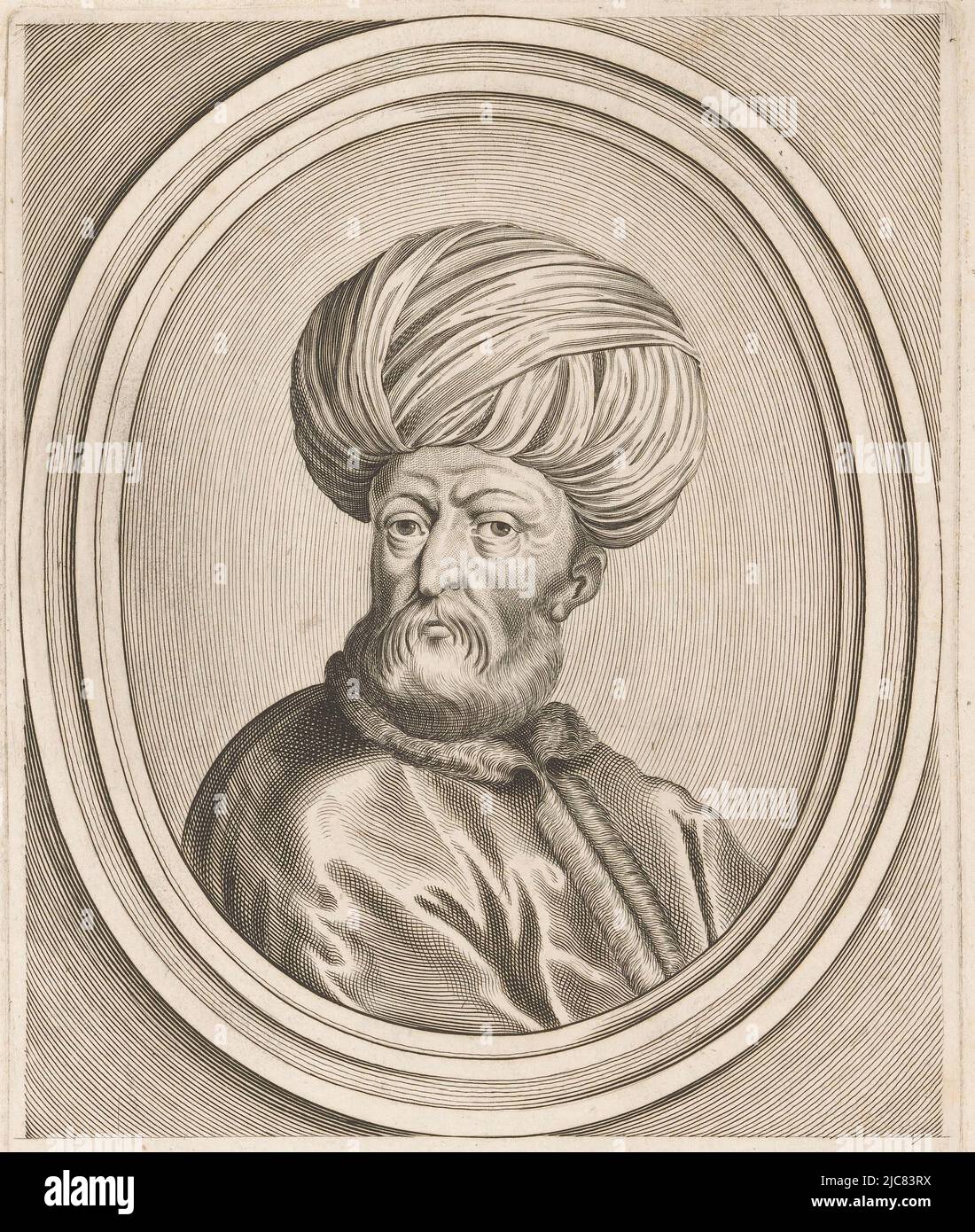 Portrait of Ibrahim I, Sultan of Turkey, print maker: Johann Alexander ...