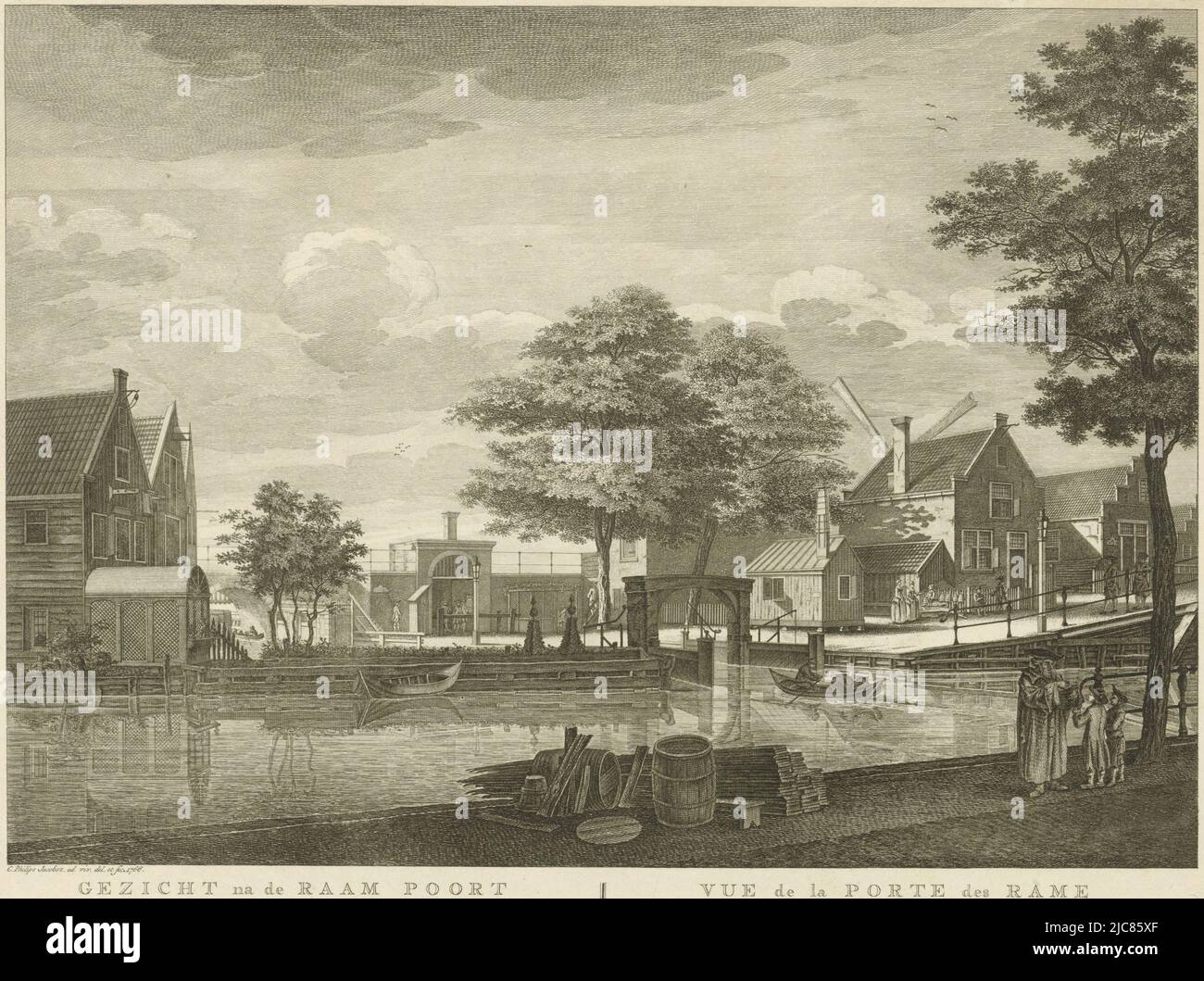 View of the Raampoort in Amsterdam, seen from the city from the ...