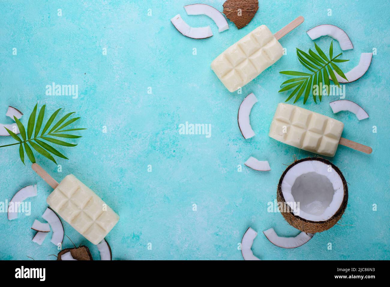 Healthy coconut ice cream popsicles Stock Photo - Alamy