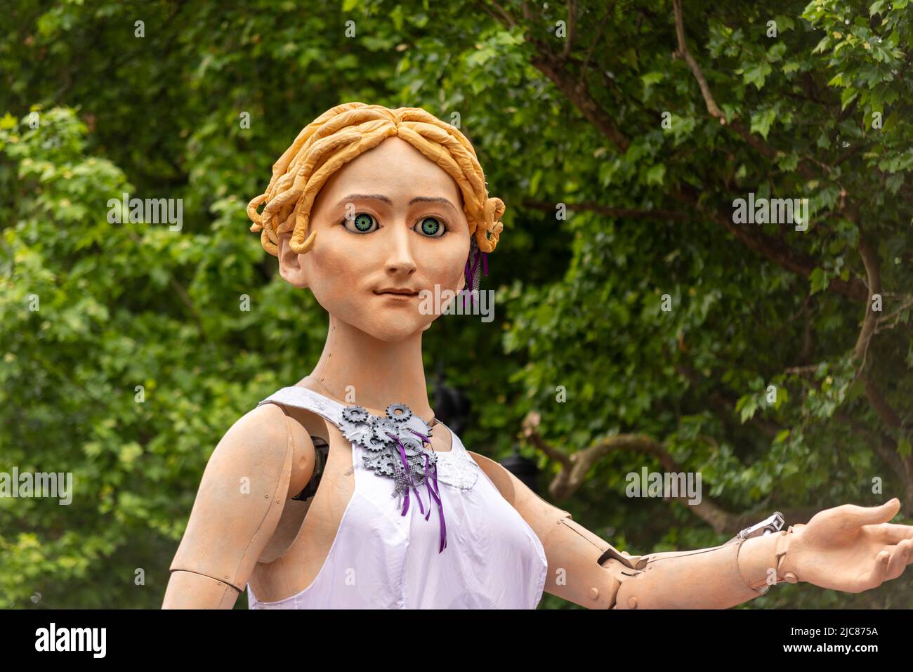Giant Lady Godiva puppet figure at the Queen's Platinum Jubilee Pageant ...