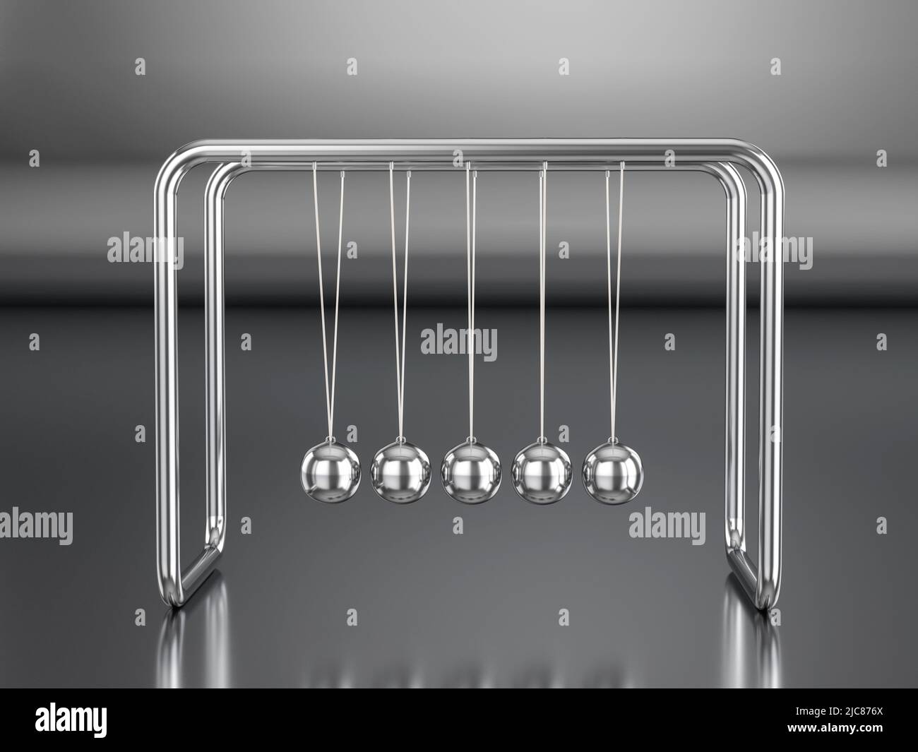 Newton pendulum on a reflection background. 3d illustration Stock Photo ...