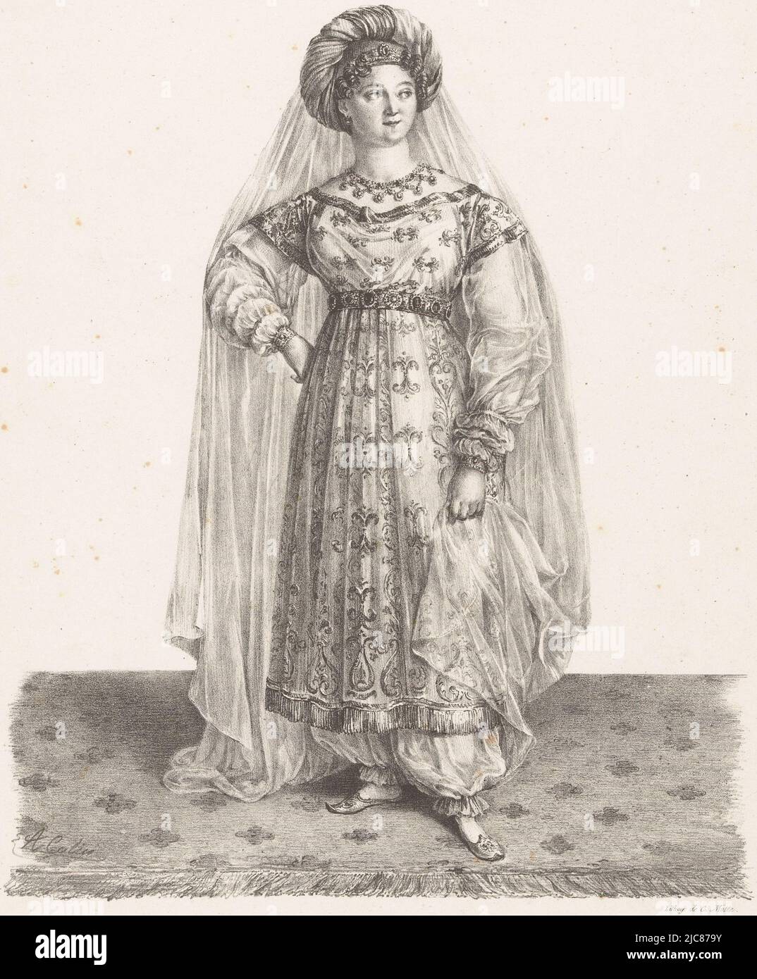 Portrait of Marie-Th, print maker: Alexandre Marie Colin, (mentioned on ...