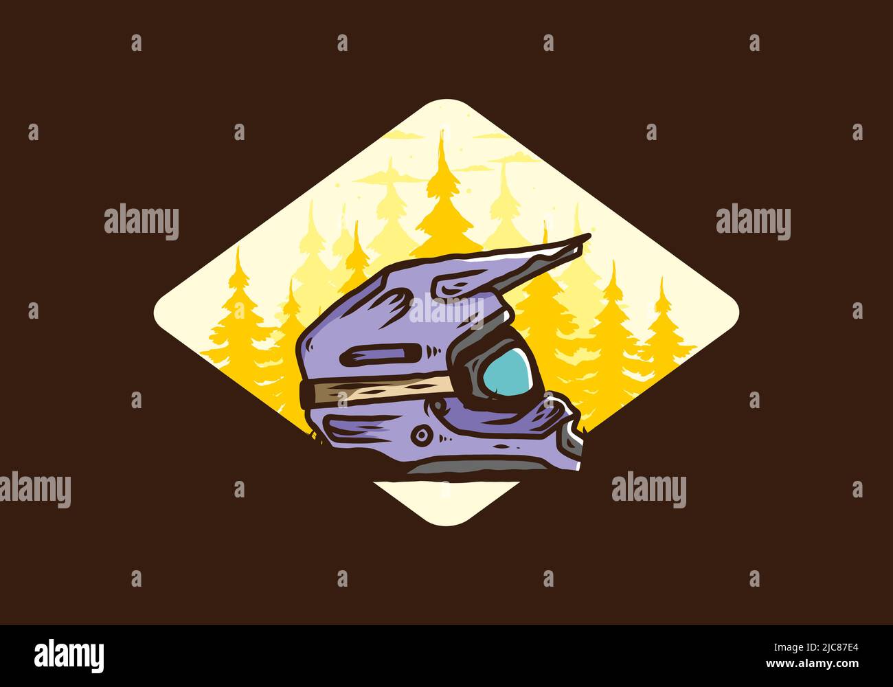 Colorful outdoor motocross trail helmet illustration design Stock ...