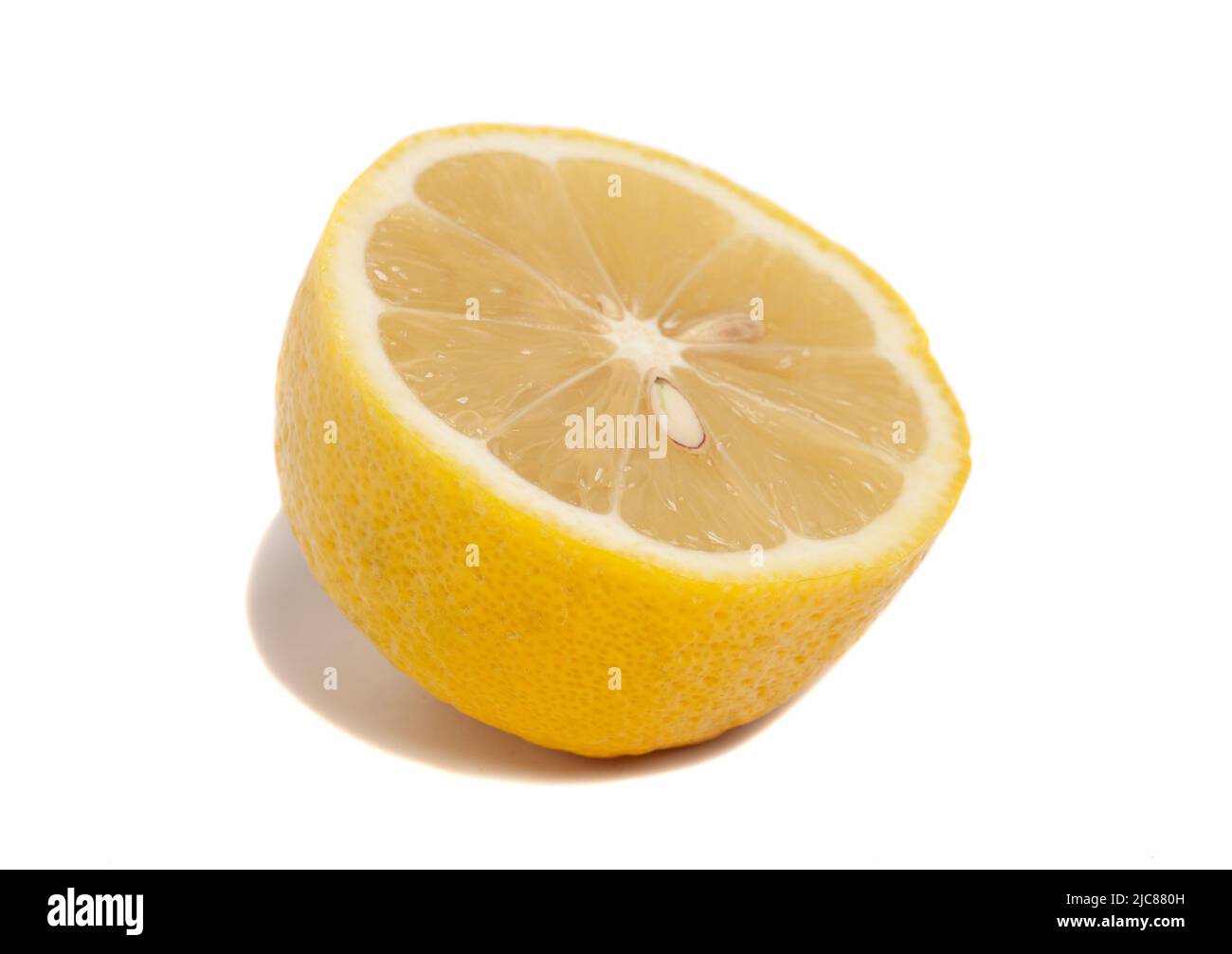 Single half lemon citrus fruit isolated on white background Stock Photo ...