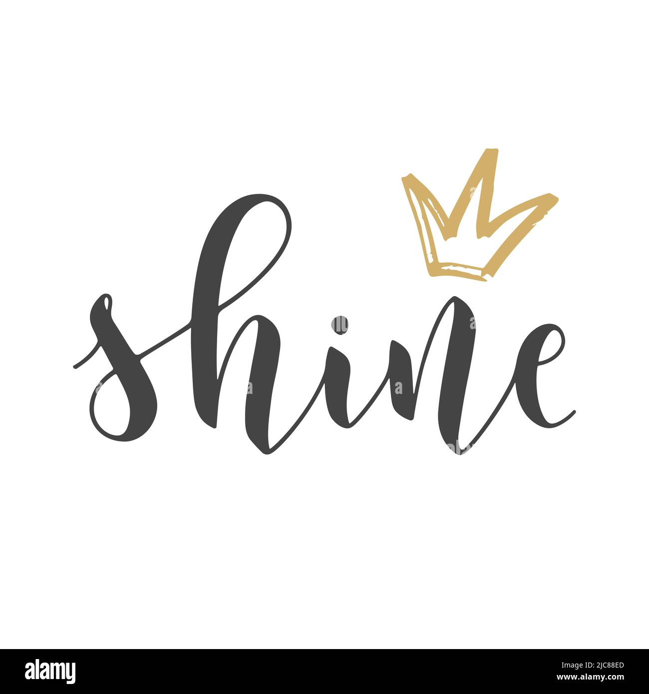 Vector Stock Illustration. Handwritten Lettering of Shine. Template for ...