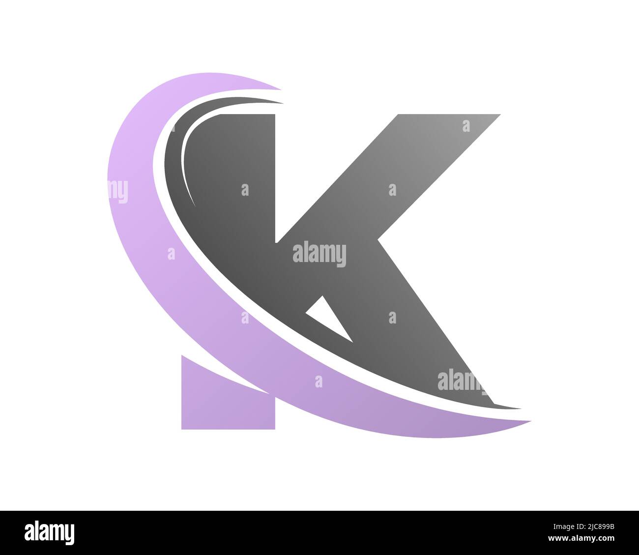 Stylized letter K for monogram, logo, sticker emblem and creative ...