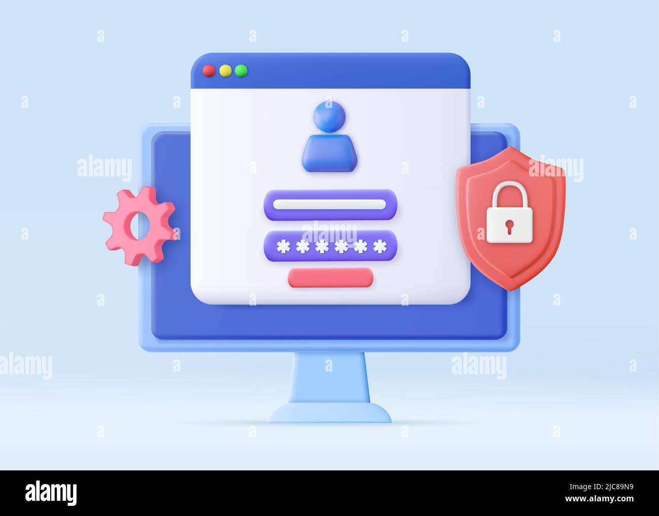 3d Login and password concept Stock Vector Image & Art - Alamy