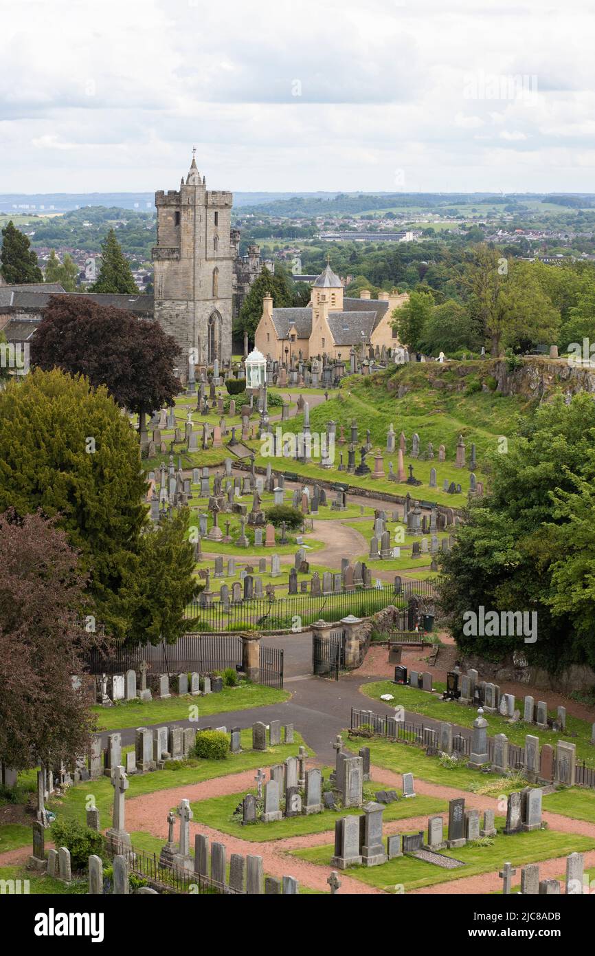 The Church of the Holy Rude, with historic graveyards in foreground, as ...