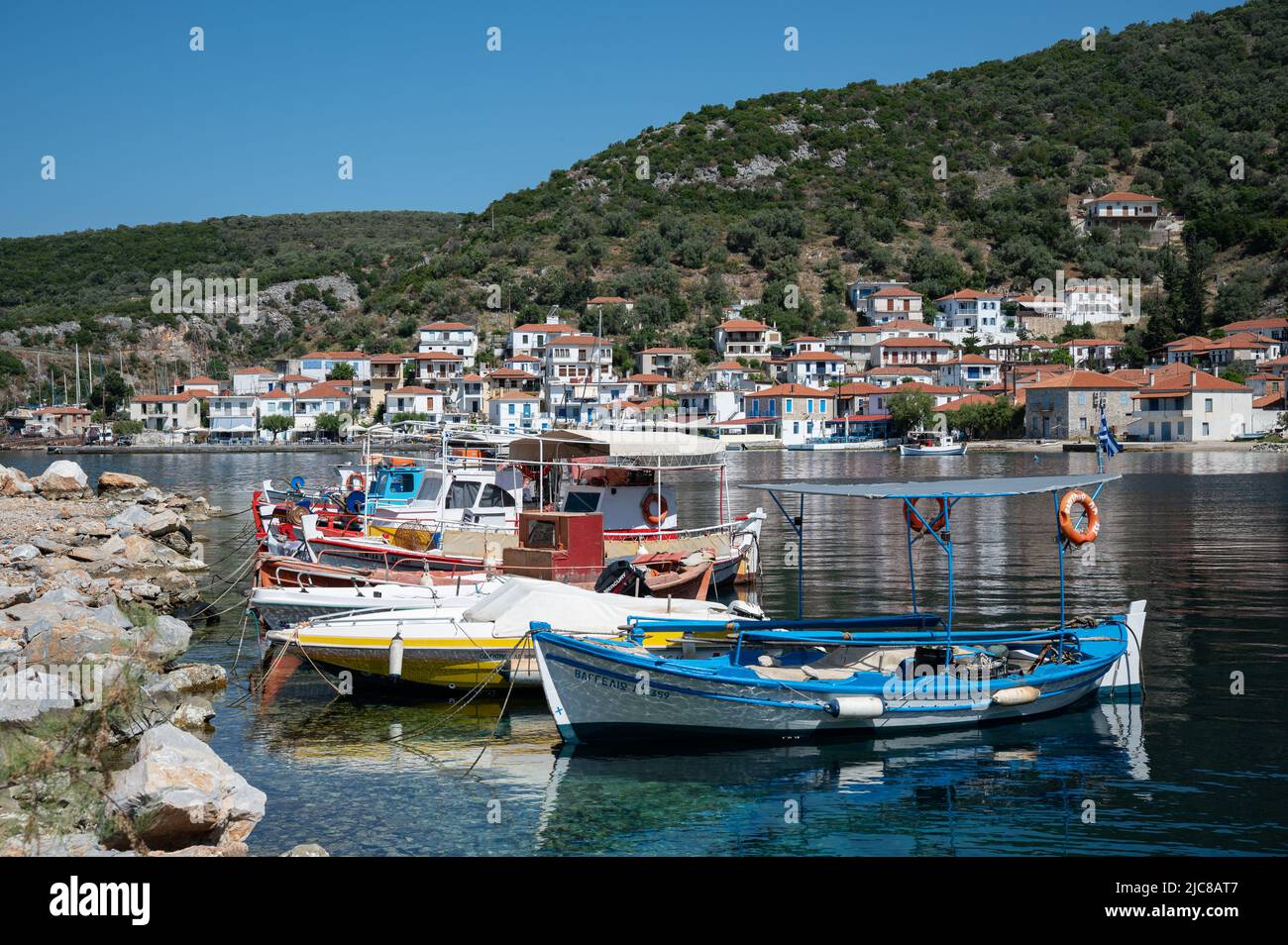 Greek coastal town of Trikeri, Pelion, Greece Stock Photo - Alamy