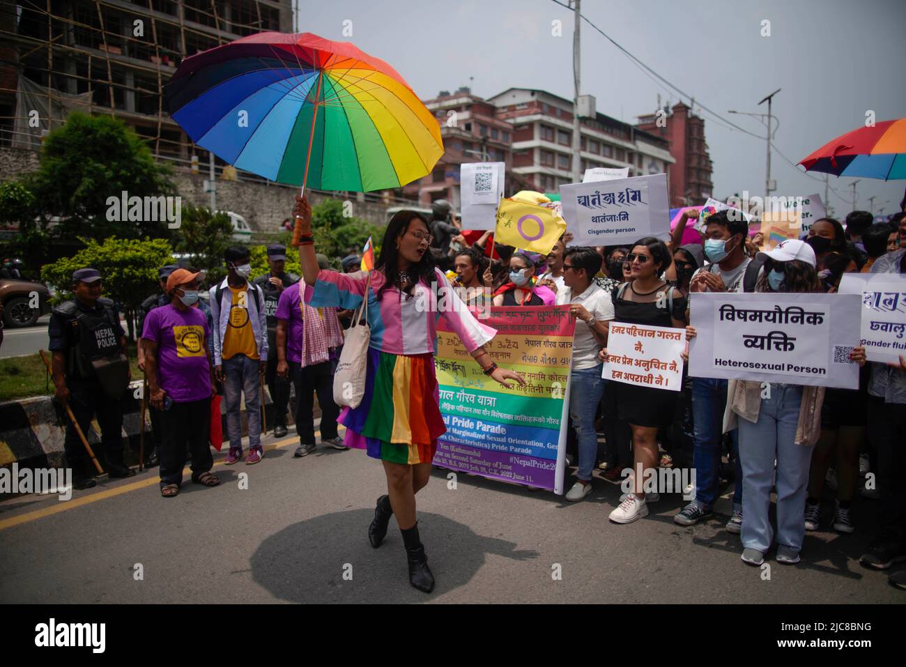 Kathmandu, Nepal. 11th June, 2022. Hundreds of people from the LGBTIQ ...