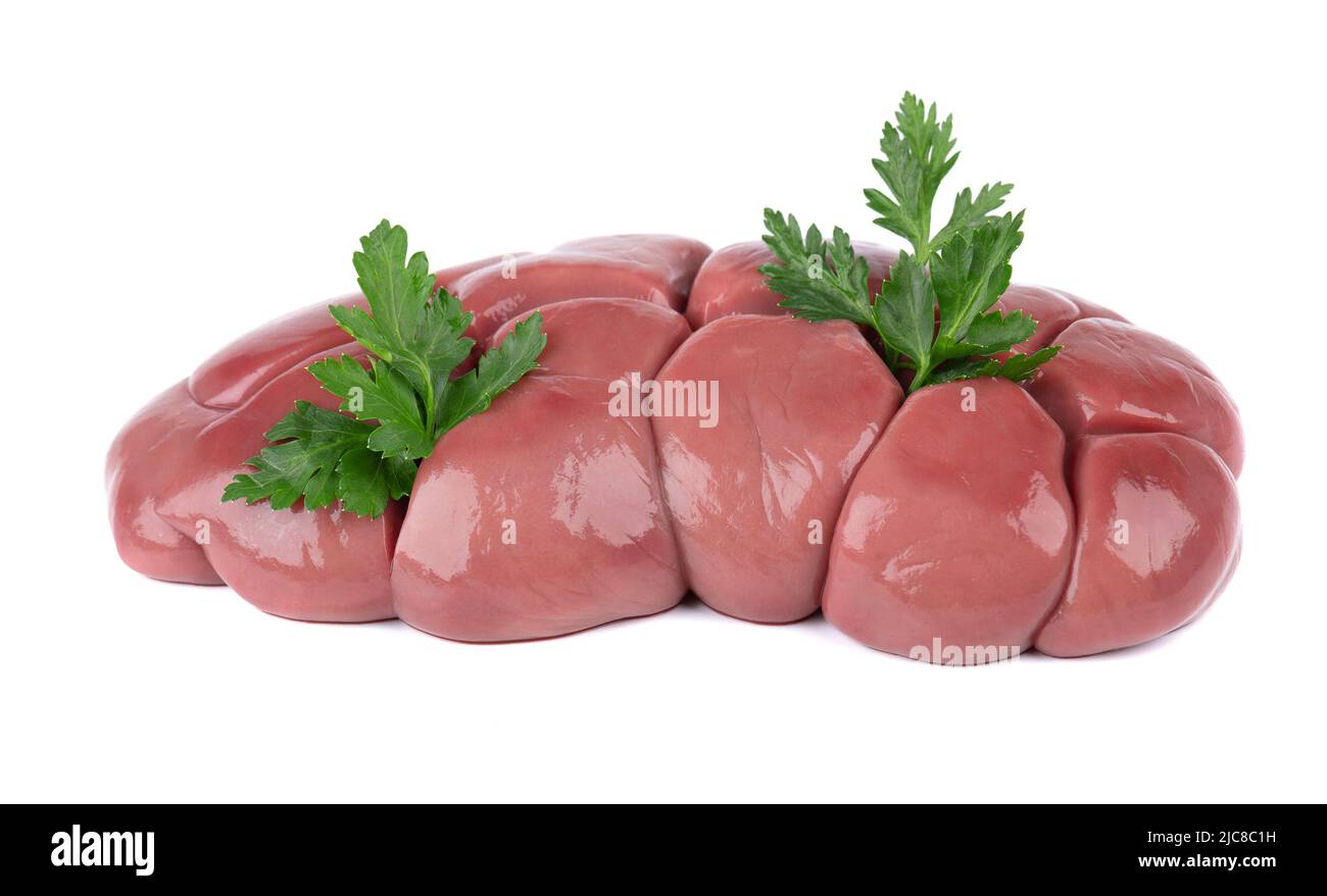 Beef kidney isolated on white background. Closeup. Raw cow kidney Stock ...
