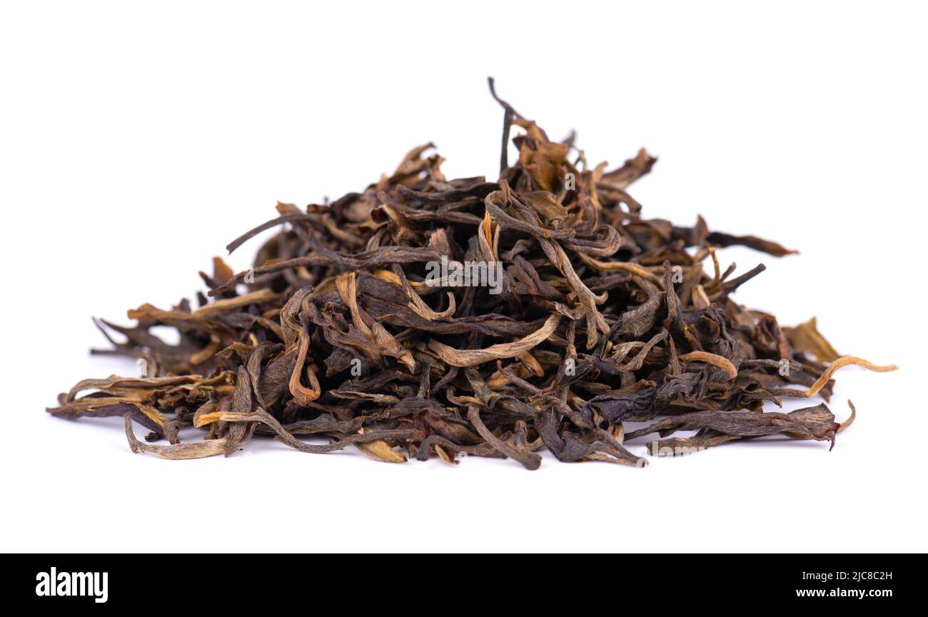 Red tea isolated on white background. Chinese organic tea. Close up ...