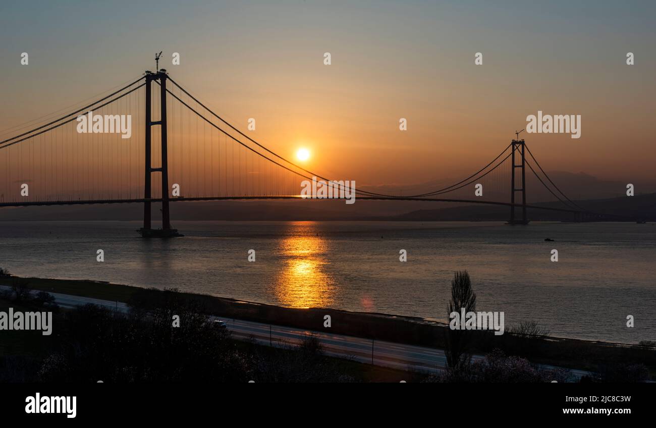 1915 Canakkale Bridge in Canakkale, Turkey. World's longest suspension ...