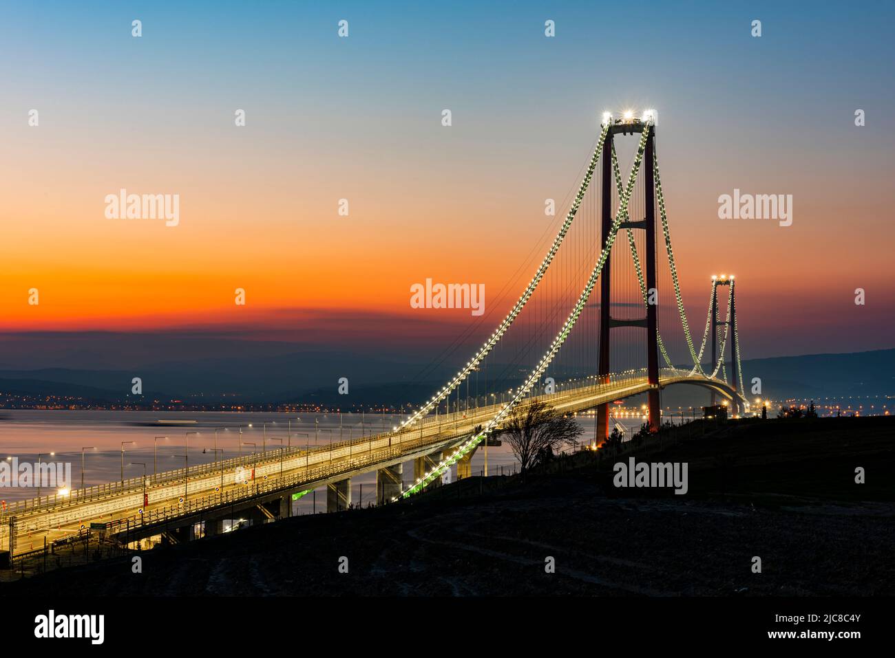 1915 Canakkale Bridge in Canakkale, Turkey. World's longest suspension ...