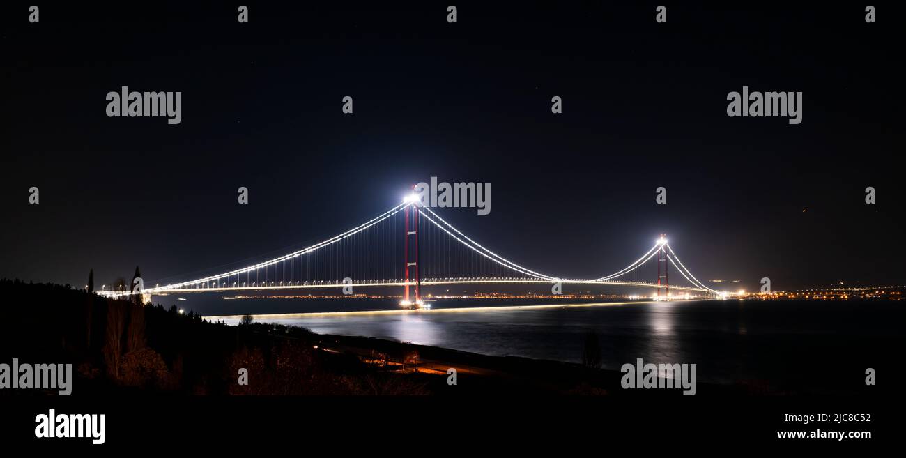 1915 Canakkale Bridge in Canakkale, Turkey. World's longest suspension ...