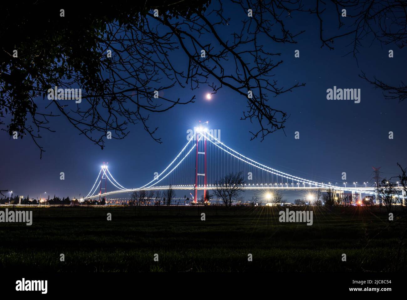 1915 Canakkale Bridge in Canakkale, Turkey. World's longest suspension ...