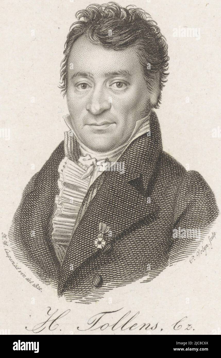 Portrait of the poet Hendrik Tollens, print maker: Philippus Velijn ...