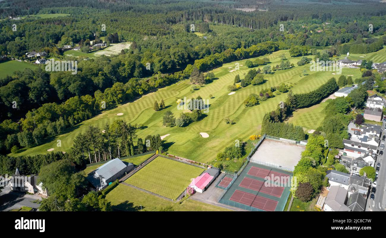 Banchory golf course aerial view in Scotland Stock Photo - Alamy
