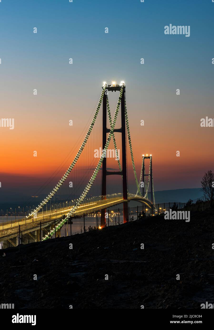 1915 Canakkale Bridge in Canakkale, Turkey. World's longest suspension ...