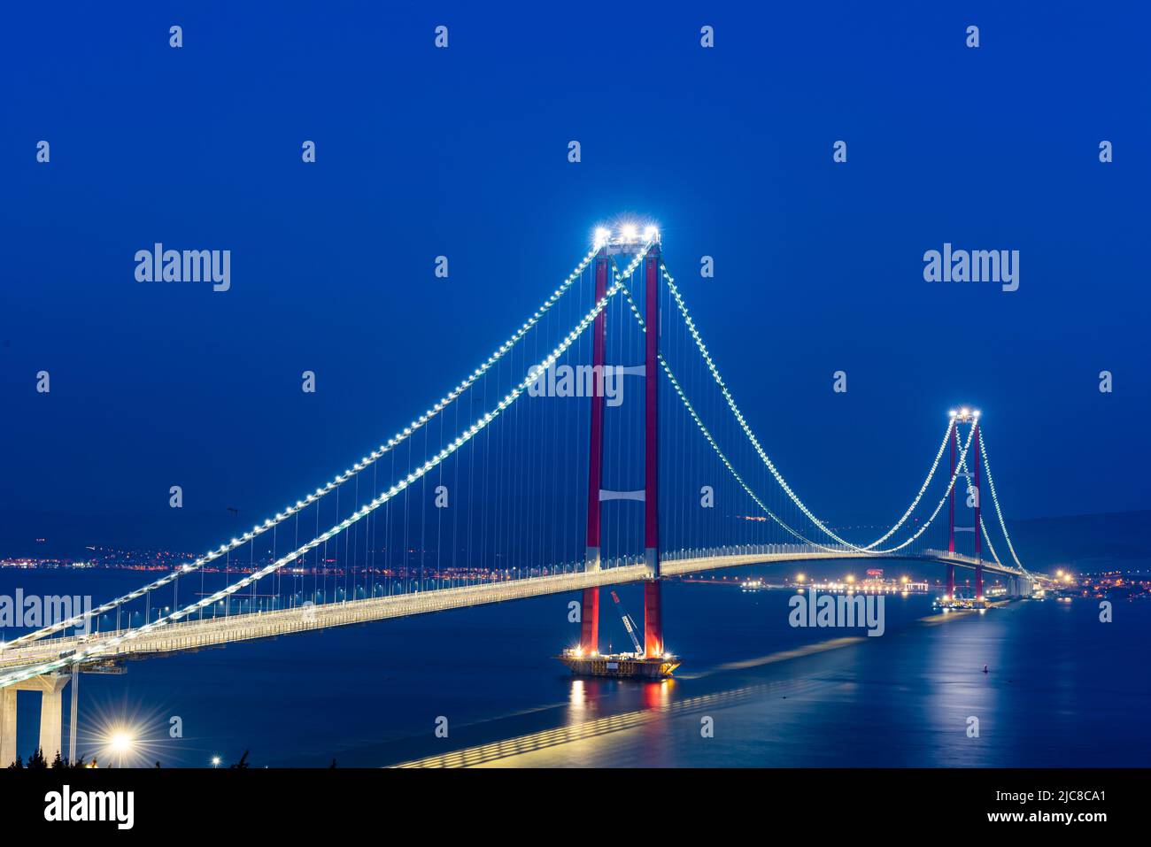 1915 Canakkale Bridge in Canakkale, Turkey. World's longest suspension ...