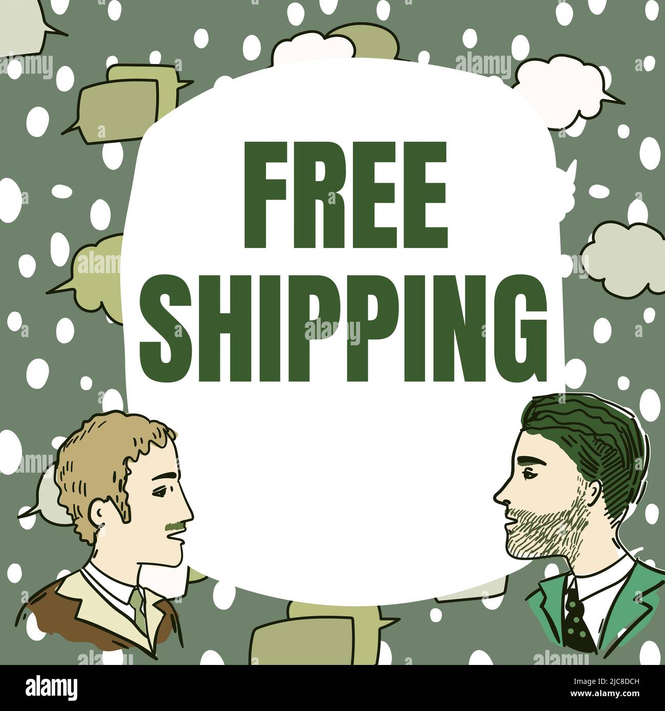 Text caption presenting Free Shipping. Concept meaning Freight Cargo ...