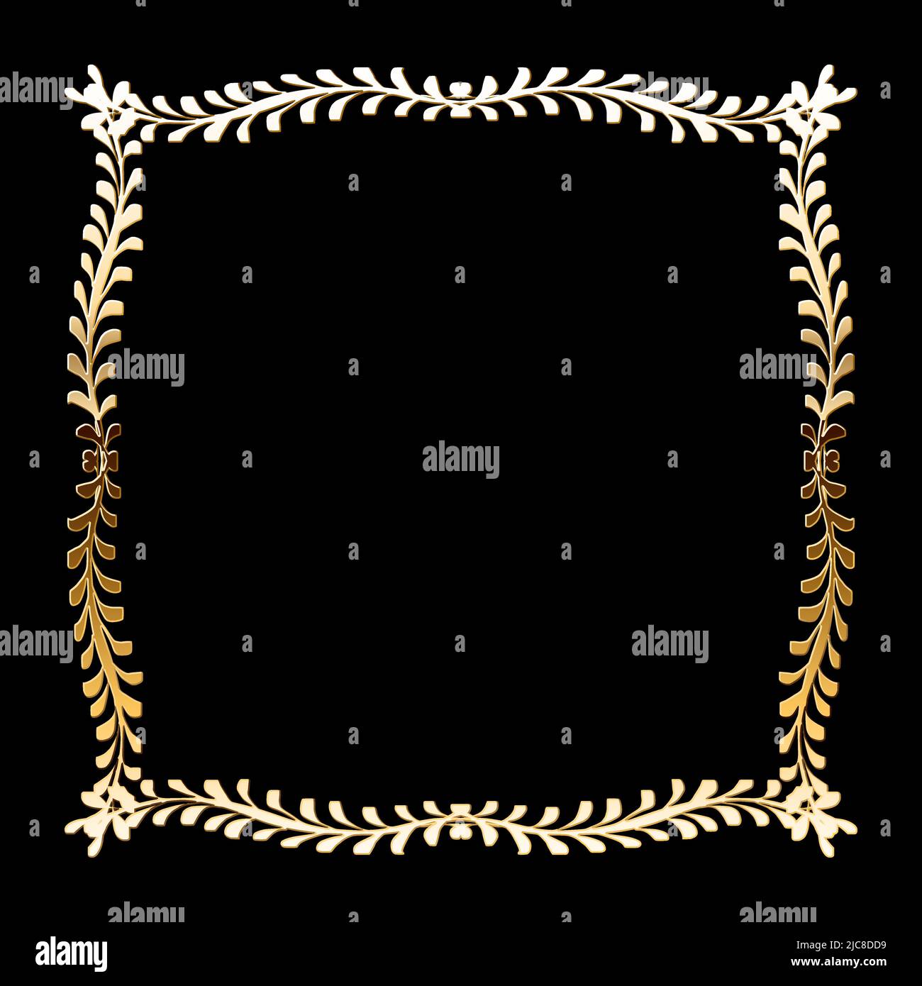 Vector luxury golden frame. Ornamental shiny gold decorative design ...