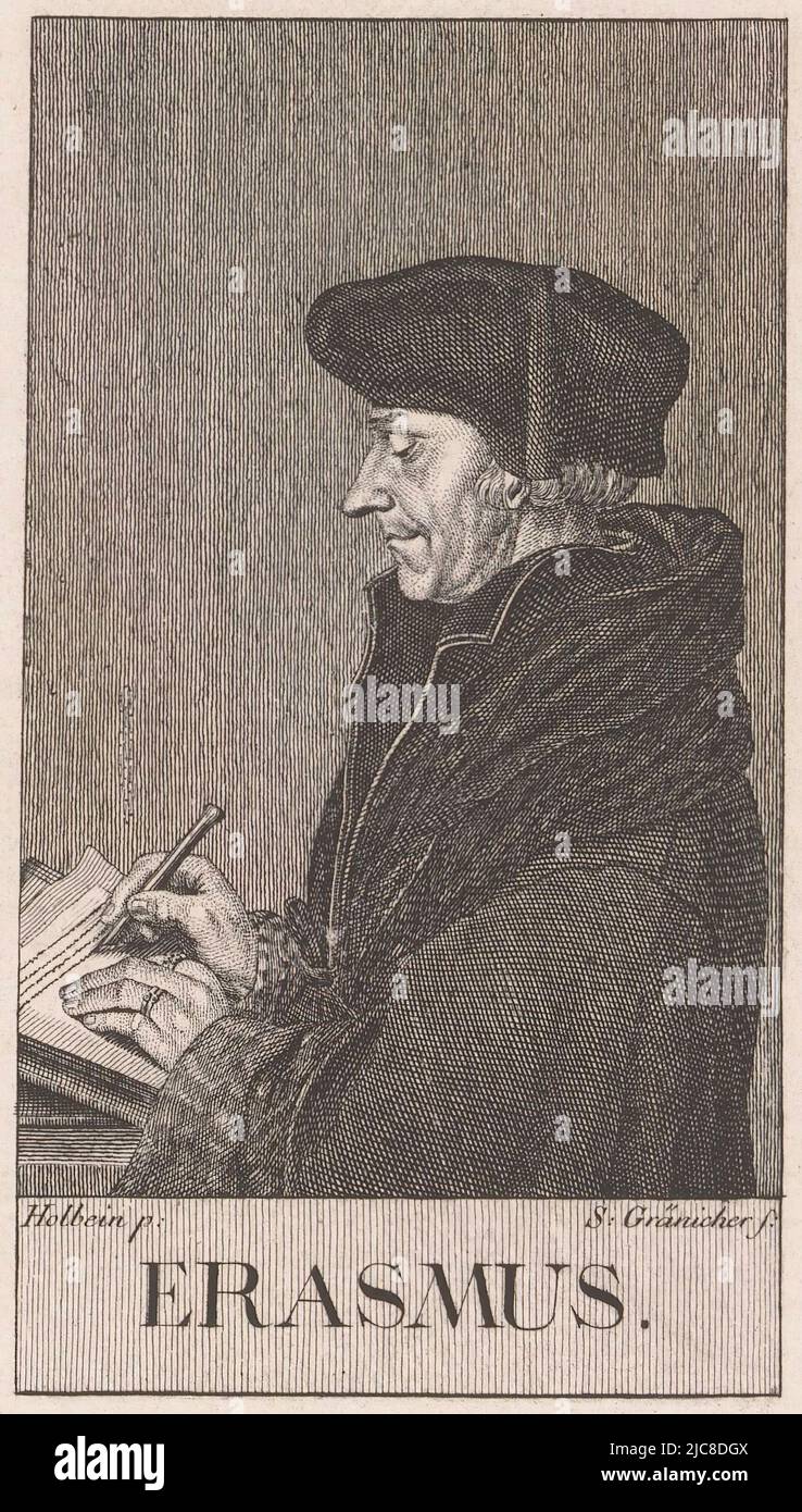 Portrait of Desiderius Erasmus, print maker: Samuel Gränicher ...